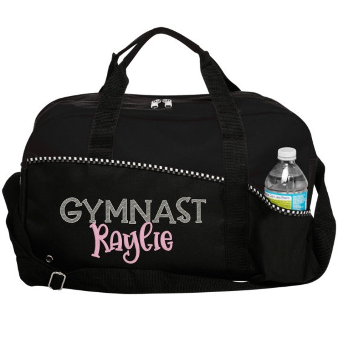 Embroidered Black Gymnast Duffle Bag, Gymnast Gift, Sports Bag, Gymnast ...