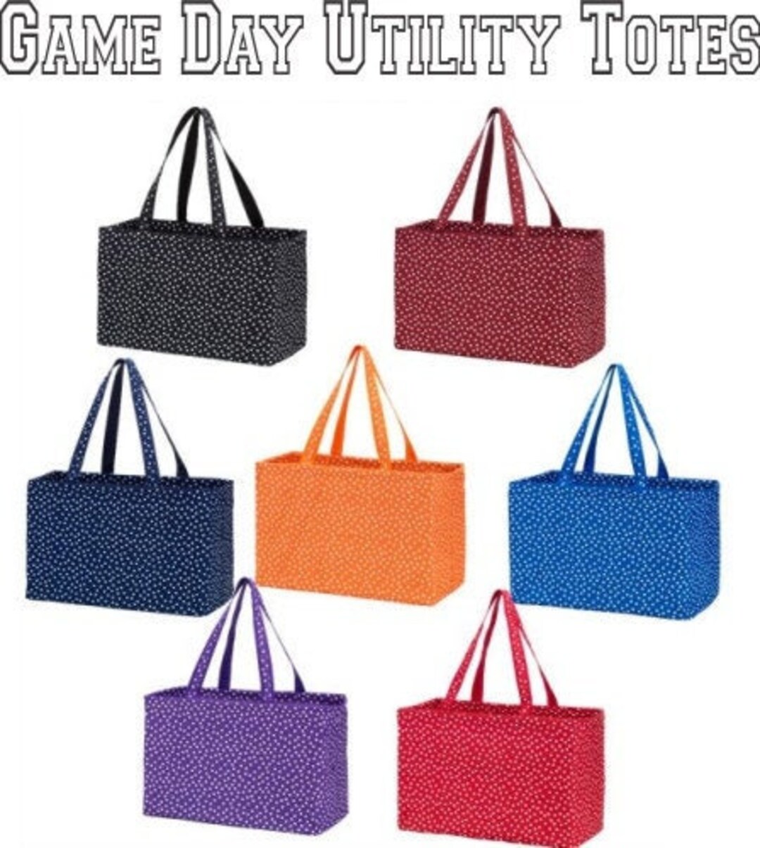 Monogrammed Utility Tote Game Day Tote Tailgate Tote - Etsy