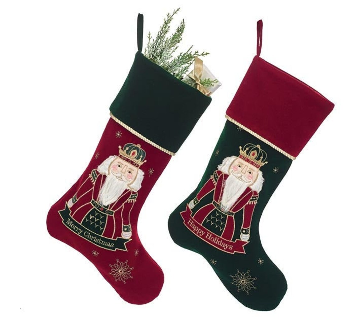 Personalize Velvet Nutcracker Stocking Soft Velveteen | Etsy