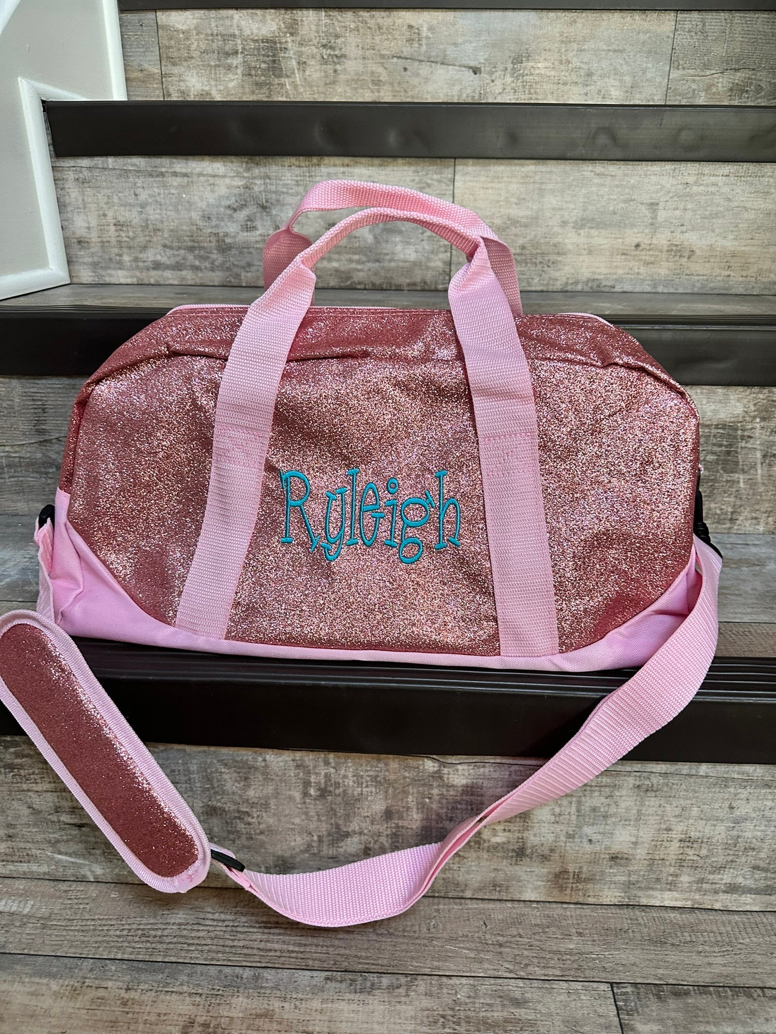 Wildkin Pink Glitter Overnighter Duffel Bag, Personalized Pink Glitter ...