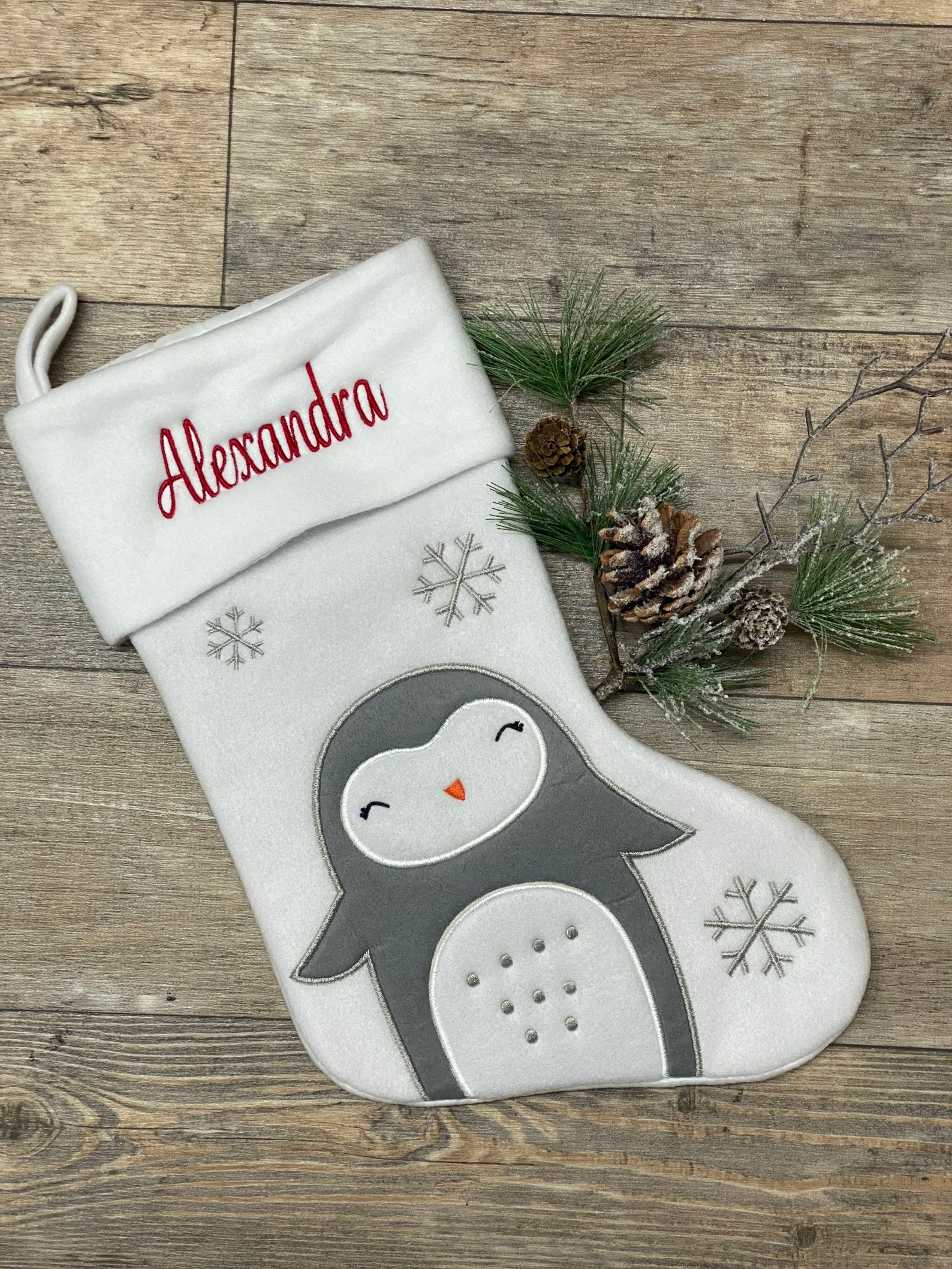 Personalize Woodland Christmas Stocking Embroider Stocking - Etsy