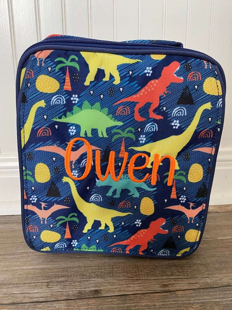 Personalized Dino Backpack Lunchbox Set Boys Monogram - Etsy