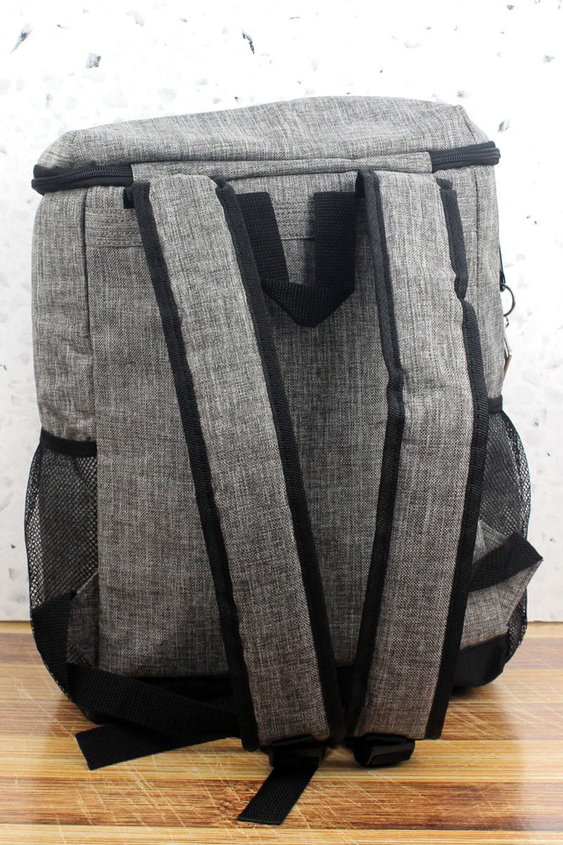 Monogrammed Solid Gray Backpack Cooler, Personalize Embroidered ...