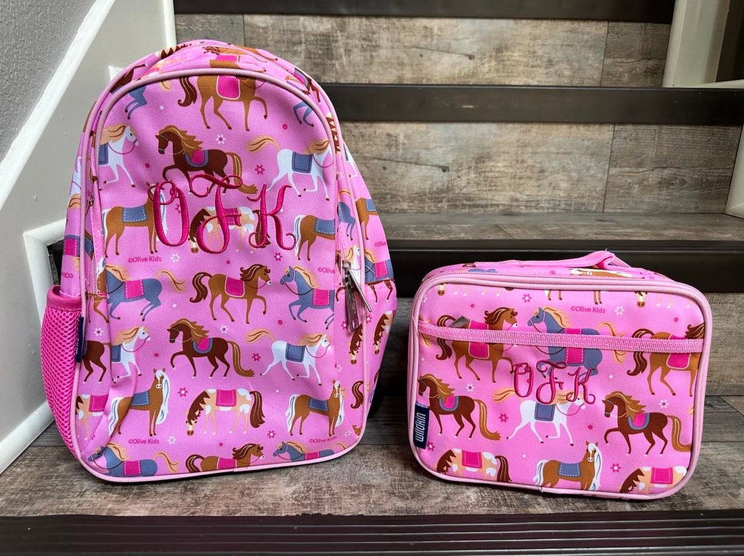 Wildkin 15 Inch Horse Backpack Set , Monogram Horse Backpack, Girl ...