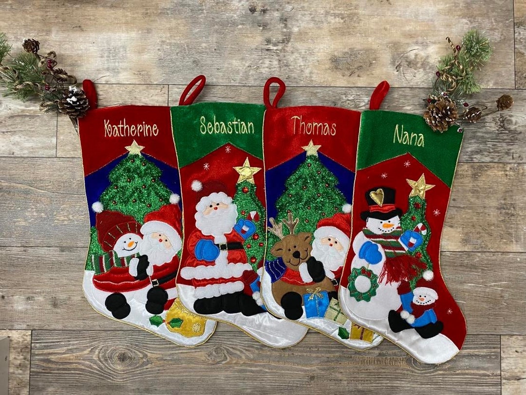 Embroidered Christmas Stockings, Personalized Christmas Stockings ...