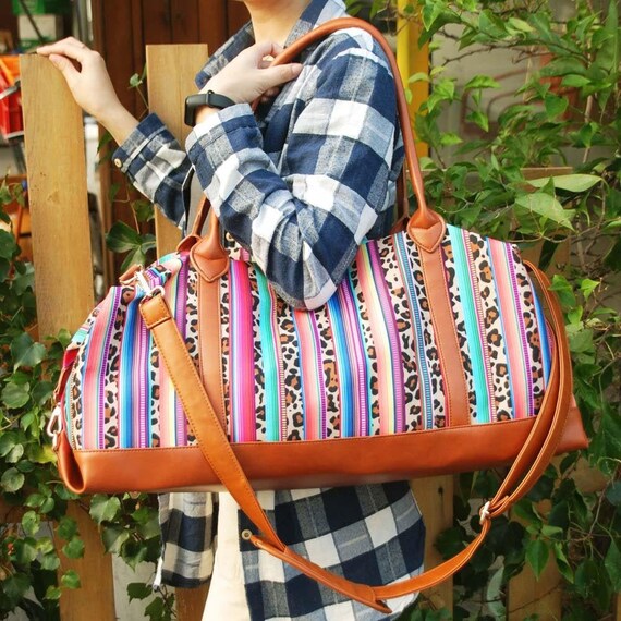 Serape Leopard Travel Bag Serape Leopard Duffle Bag | Etsy