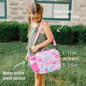 Wildkin Medium Eco 15 INCH Pink Floral Backpack Lunchbox Set, Monogram ...