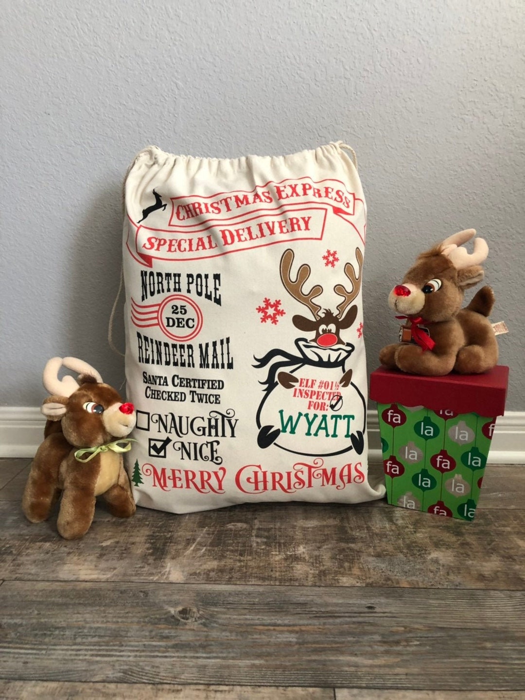 Personalized Santa Sack, Canvas Santa Sack, Santa Sack, Personalized ...