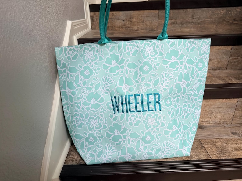 Personalized Embroidered Viv and Lou Beach Bag, Monogram Bridesmaid ...