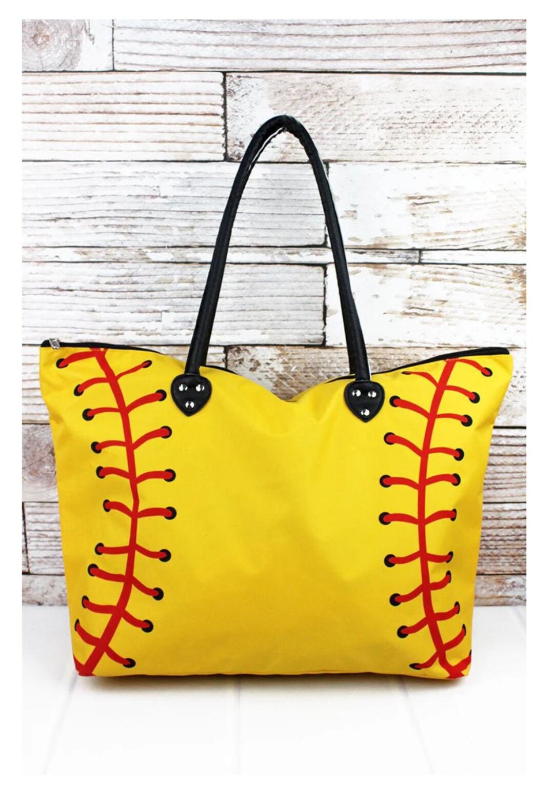 Embroidered Softball Large Shoulder Tote, Weekender Tote, Zippered ...