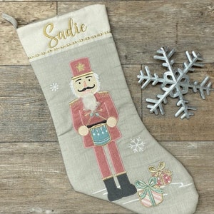 Personalized Embroidered Mon Ami Pink Nutcracker Christmas Stocking - Etsy