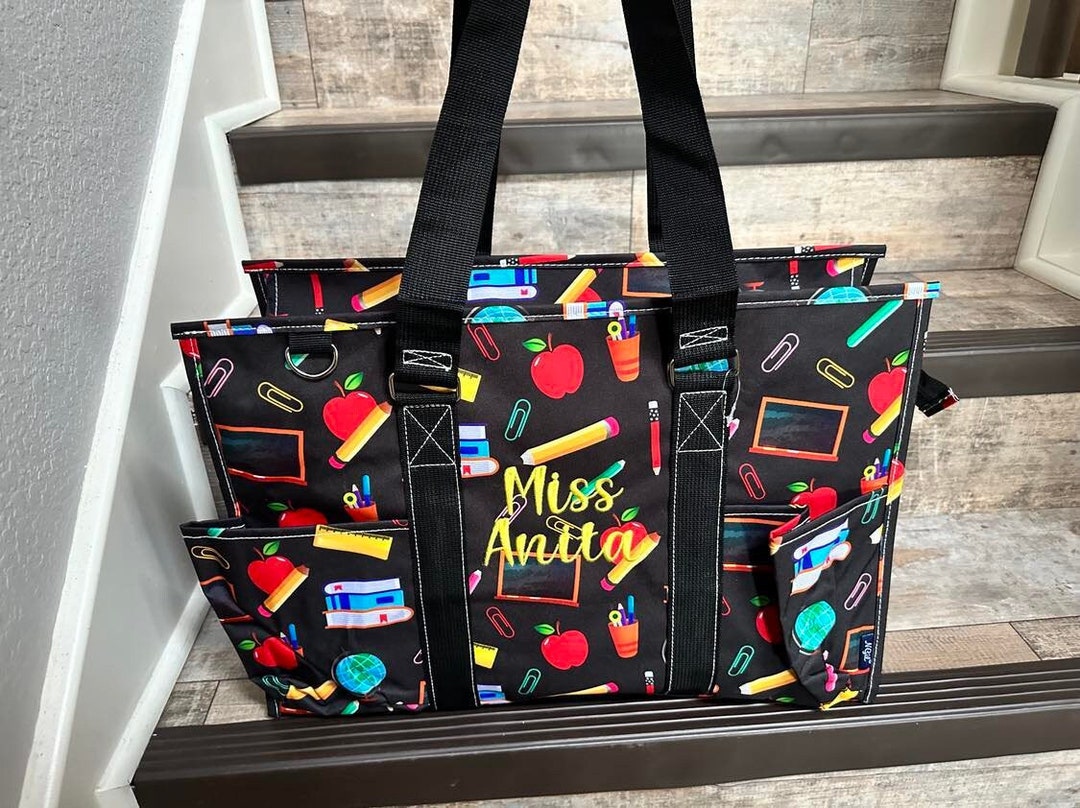 School is Cool Large Zipper Caddy Organizer Tote Bag #733, Teacher ...