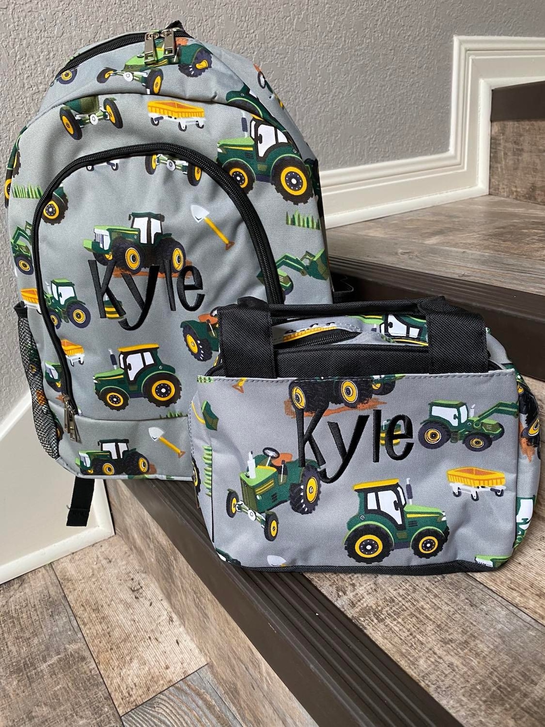 Personalize Large Green Tractor Backpack, Personalized Gift, Monogram ...