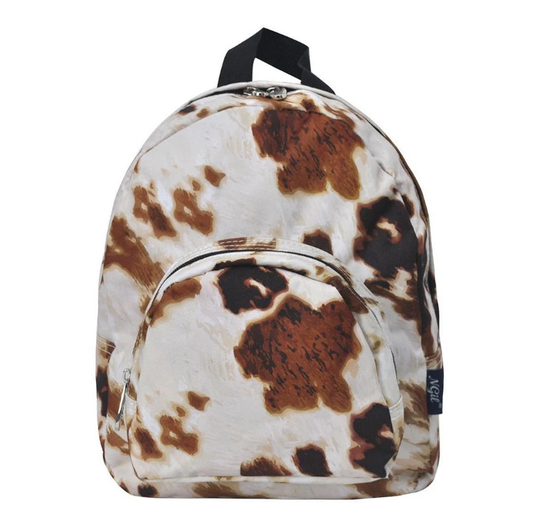 Small Cow Print Backpack, Monogram Backpack, Personalized Backpack, Cow ...