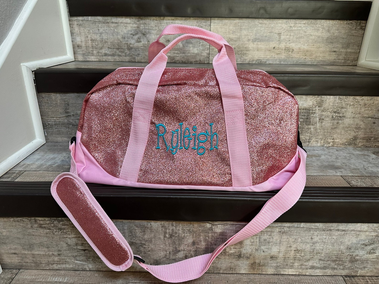 Wildkin Pink Glitter Overnighter Duffel Bag, Personalized Pink Glitter ...