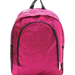 Hot Pink Glitter Backpack, Monogram Hot Pink Glitter Backpack ...