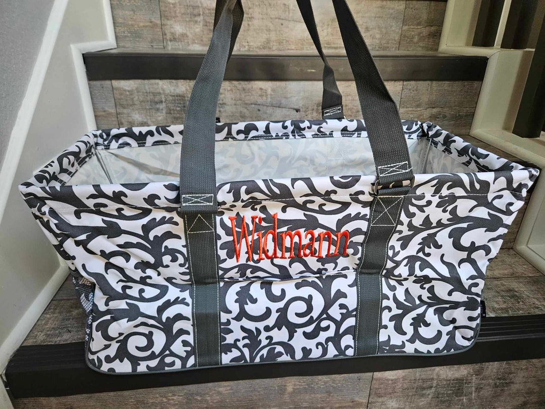 Monogrammed Collapsible Utility Tote, Collapsible Tote, Tailgate Tote ...