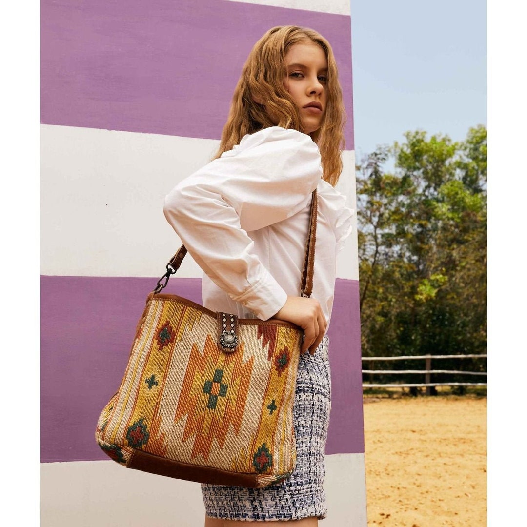 Flowery Spring Shoulder Bag, Monogram Shoulder Bag, Womens Aztec ...