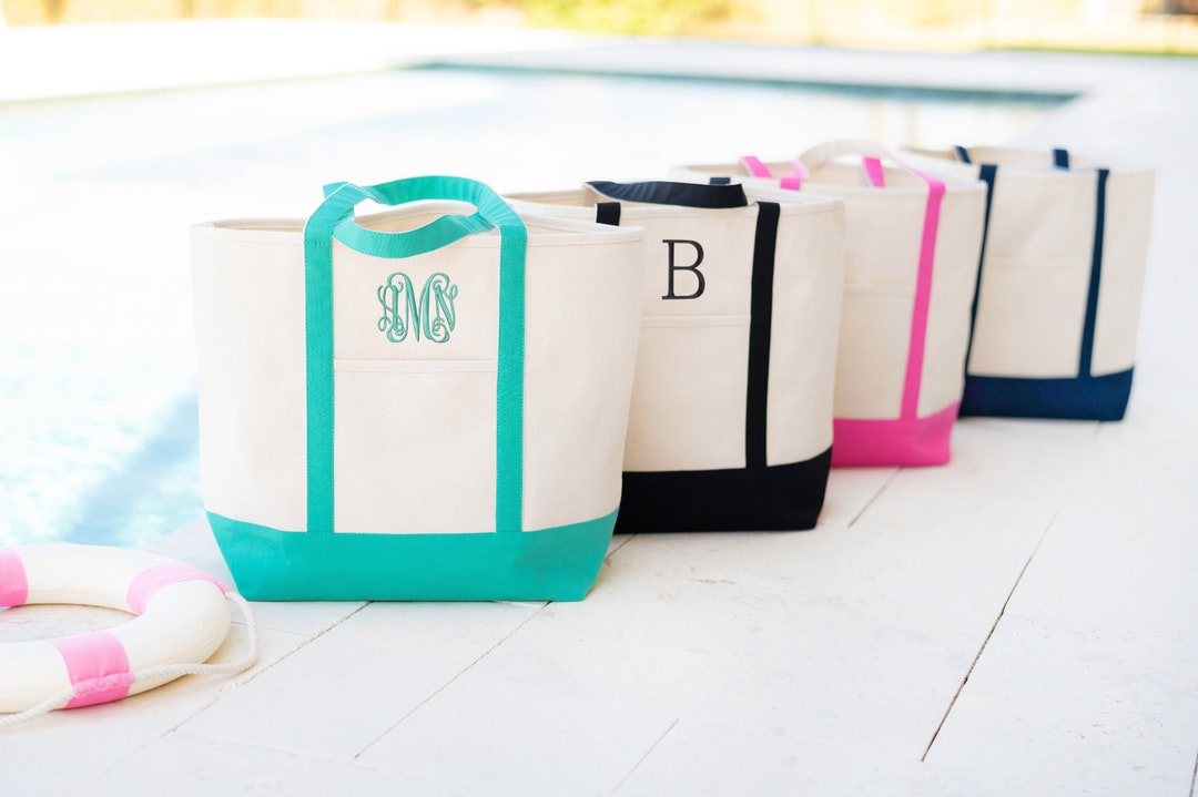 Monogrammed Tote, Pool Tote, Beach Tote, Girls Swim Tote, Personalized ...