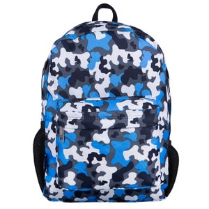 Wildkin 16 Inch Blue Camo Backpack Lunchbox Set, Monogram Backpack ...