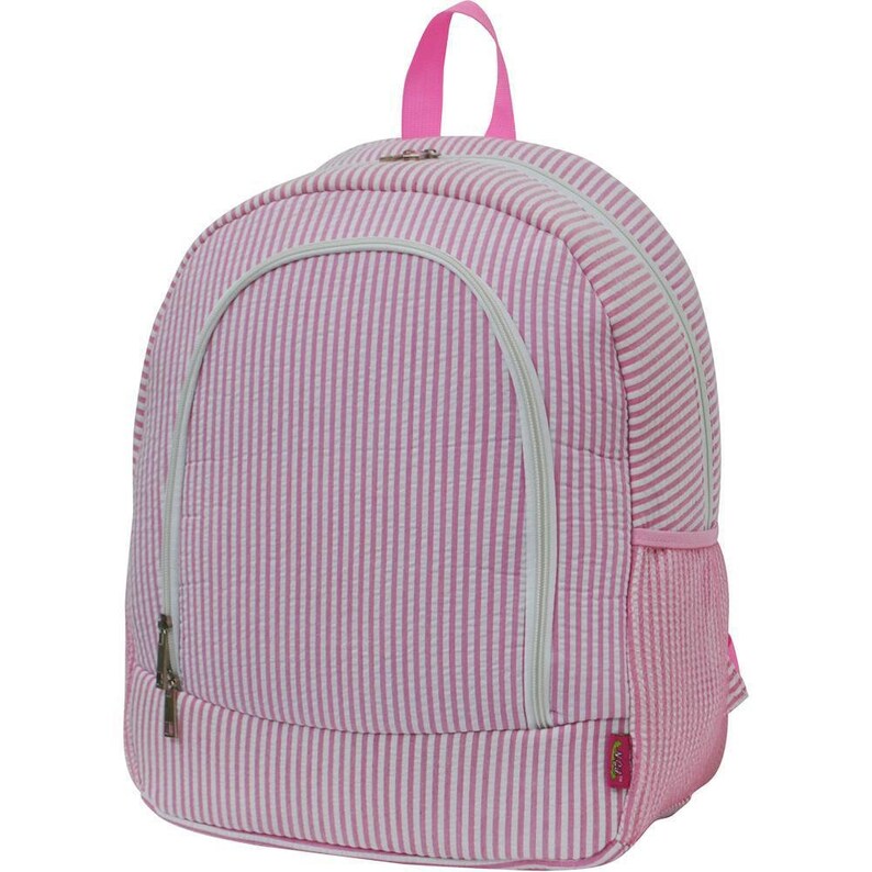Monogrammed Large Seersucker Backpack Personalized Seersucker - Etsy