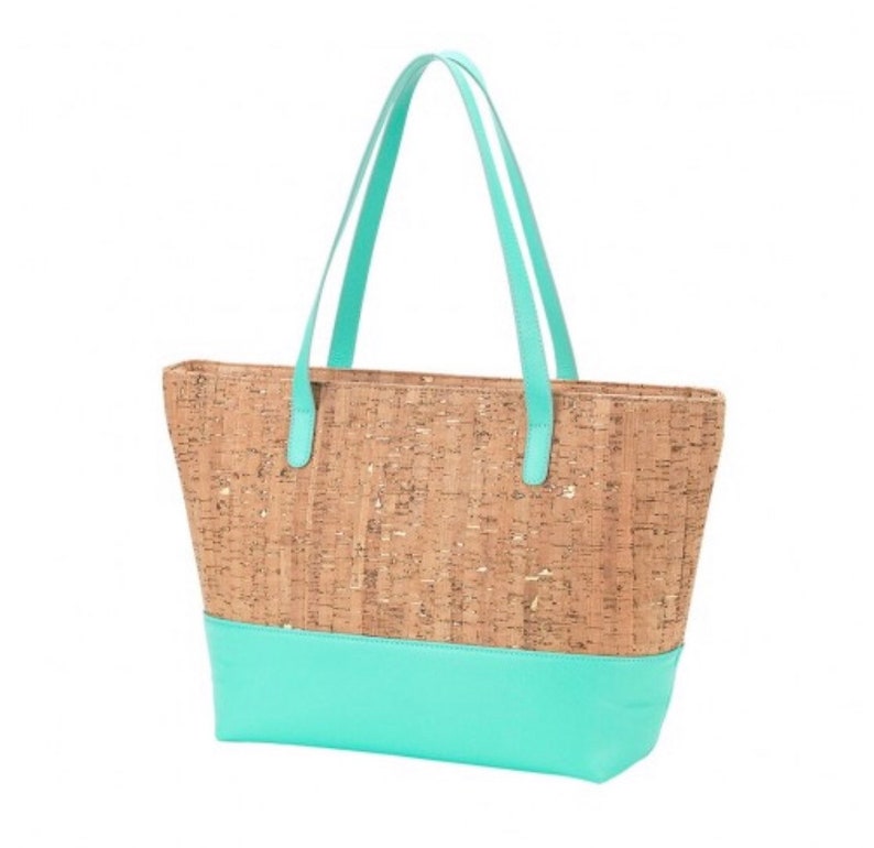 Embroidered Mint Cork Purse Mint Charlotte Bag Monogram - Etsy