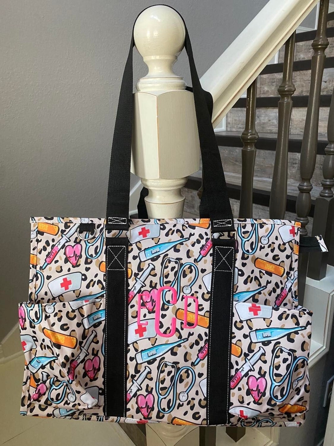 Wild Nurse Zippered Caddy Large Organizer Tote Bag, Nurse Organizer ...