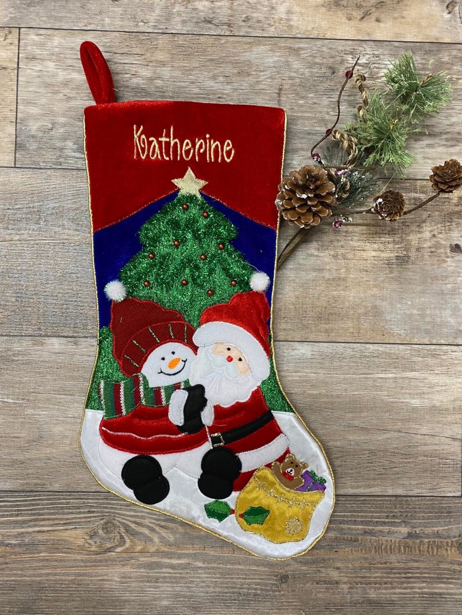 Embroidered Christmas Stockings Personalized Christmas - Etsy