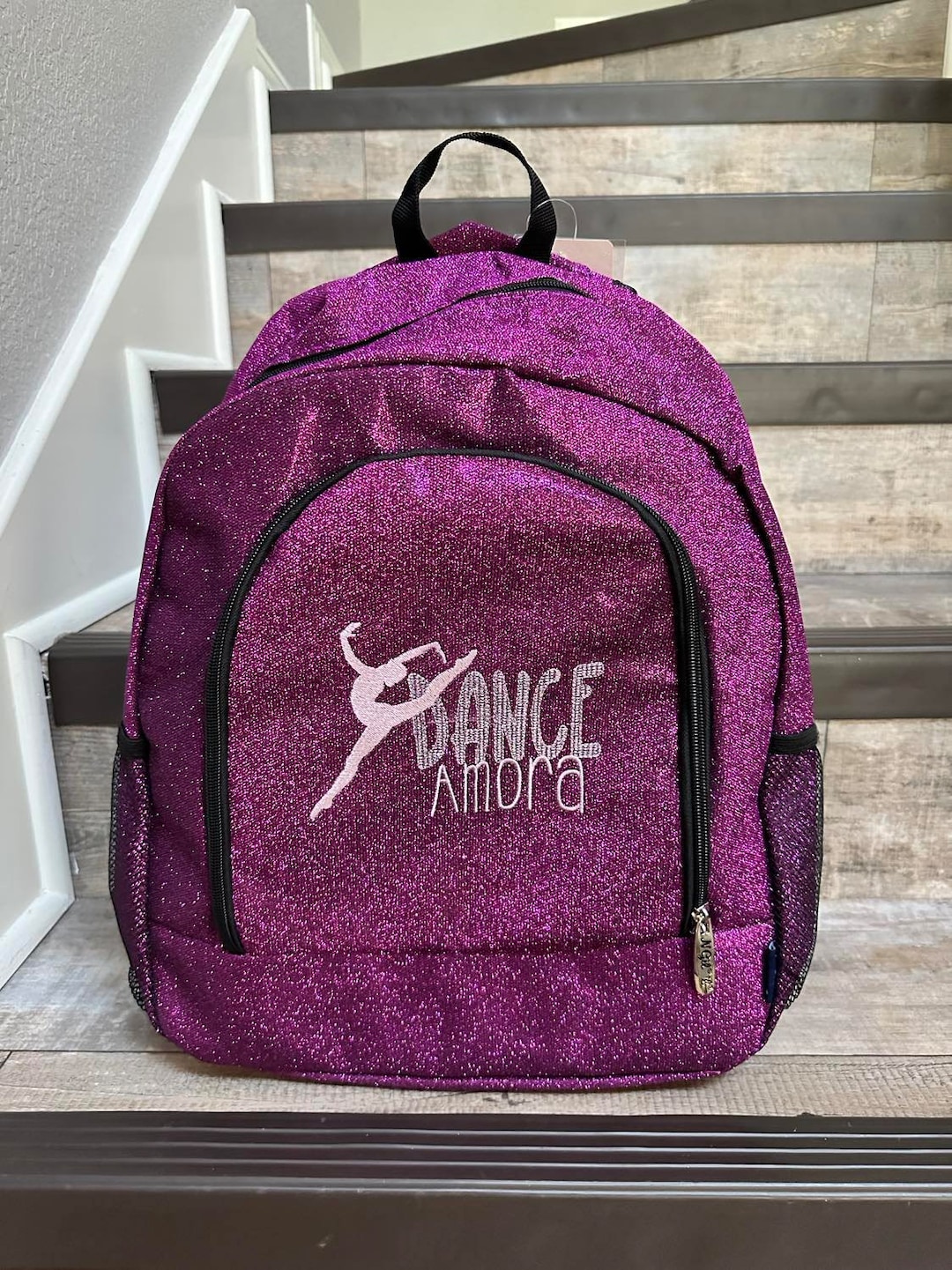 Purple Glitter Backpack, Monogram Purple Glitter Backpack, Personalize ...