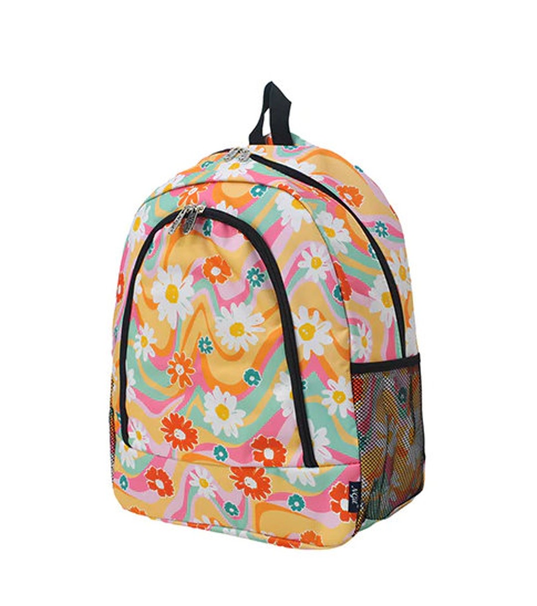 Embroidered Diving in Flowers Backpack, Personalize Flower Lunchbox ...