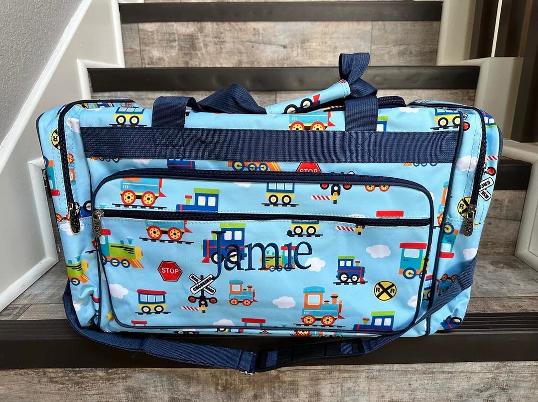 23 Inch Train Duffle, Personalize All Aboard Duffle, Duffle Bag, Boy ...