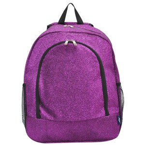 Purple Glitter Backpack, Monogram Purple Glitter Backpack, Personalize ...
