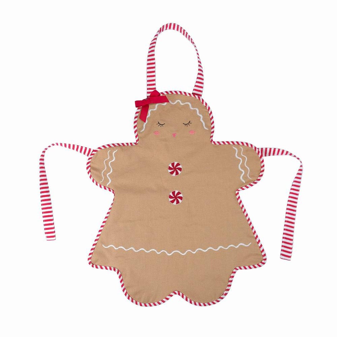 Personalized Childs Gingerbread Apron, Kids Christmas Baking Apron ...