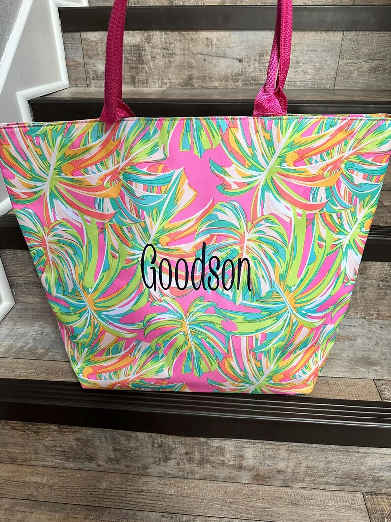 Personalized Embroidered Viv and Lou Beach Bag, Monogram Bridesmaid ...