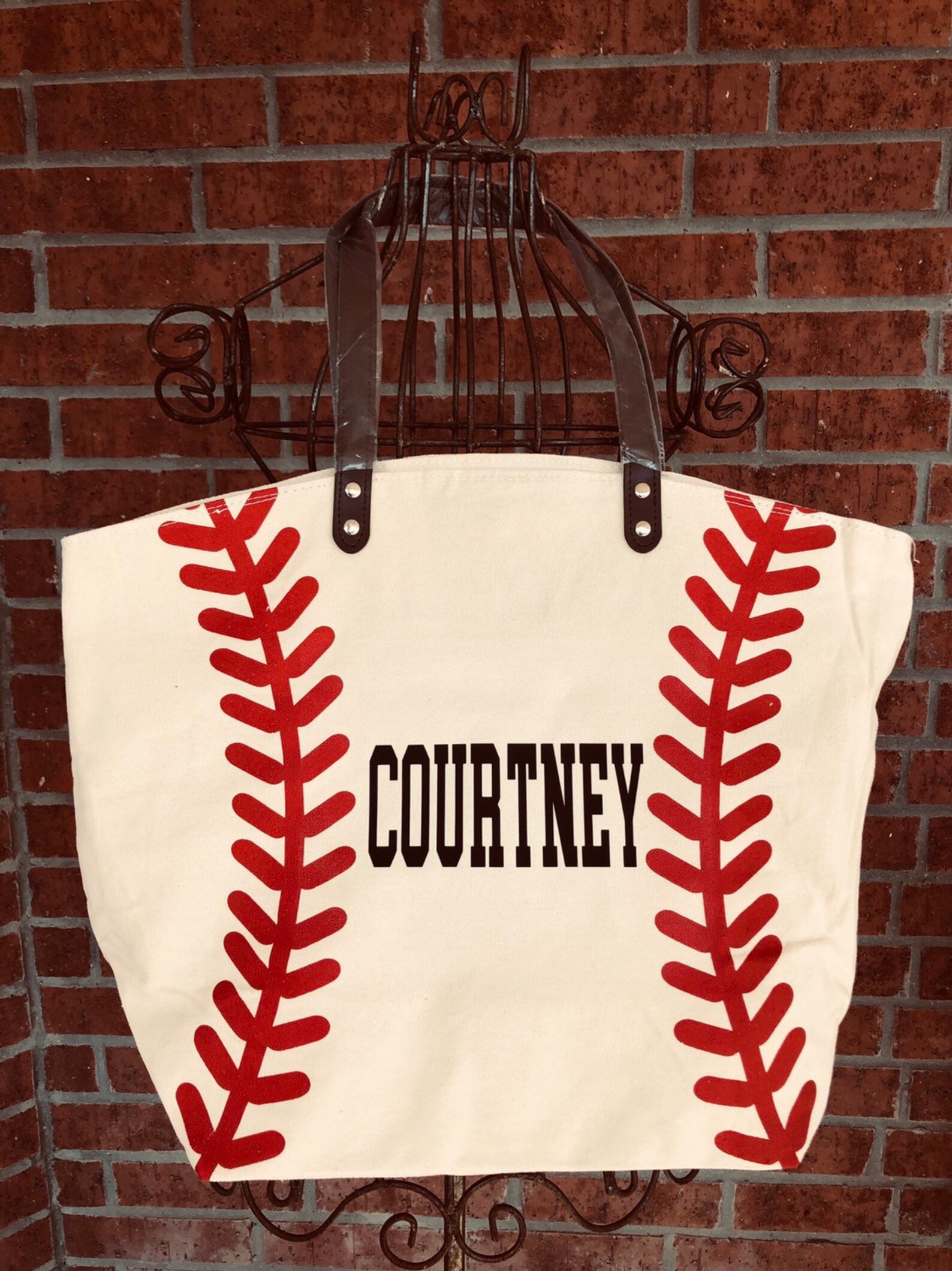 Baseball Tote Bag, Baseball Mom Tote, Baseball Bag, Personalized Canvas ...