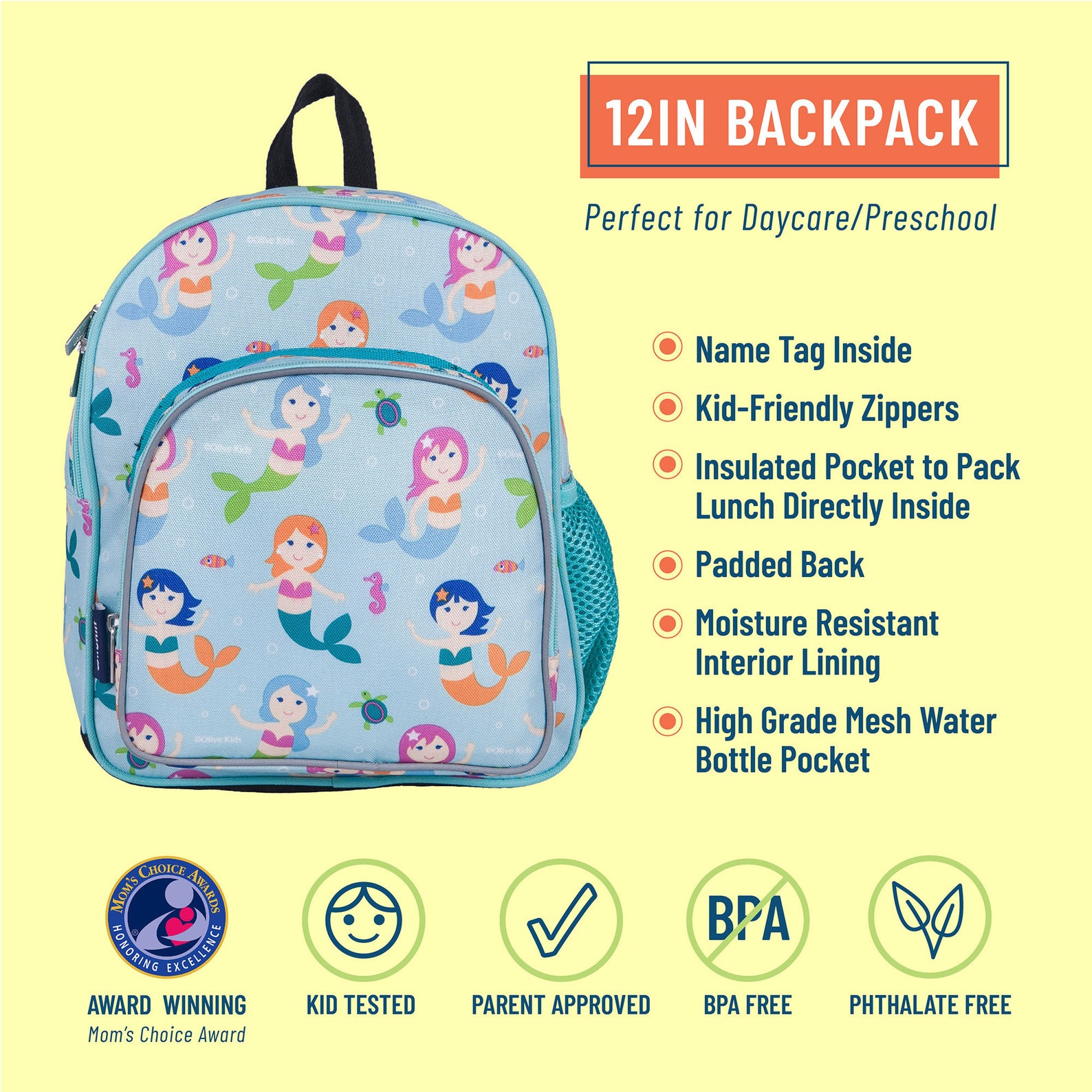 Wildkin 12 Inch Mermaid Backpack Lunchbox Set Monogram - Etsy