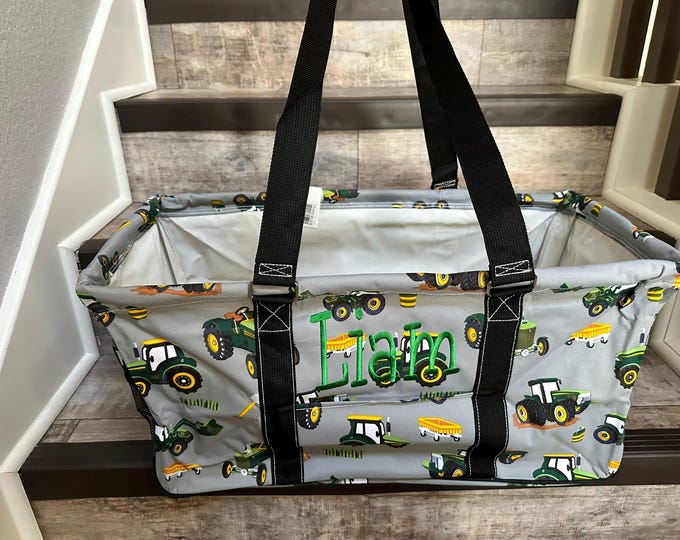 Monogrammed Collapsible Utility Tote, Collapsible Tote, Tailgate Tote ...