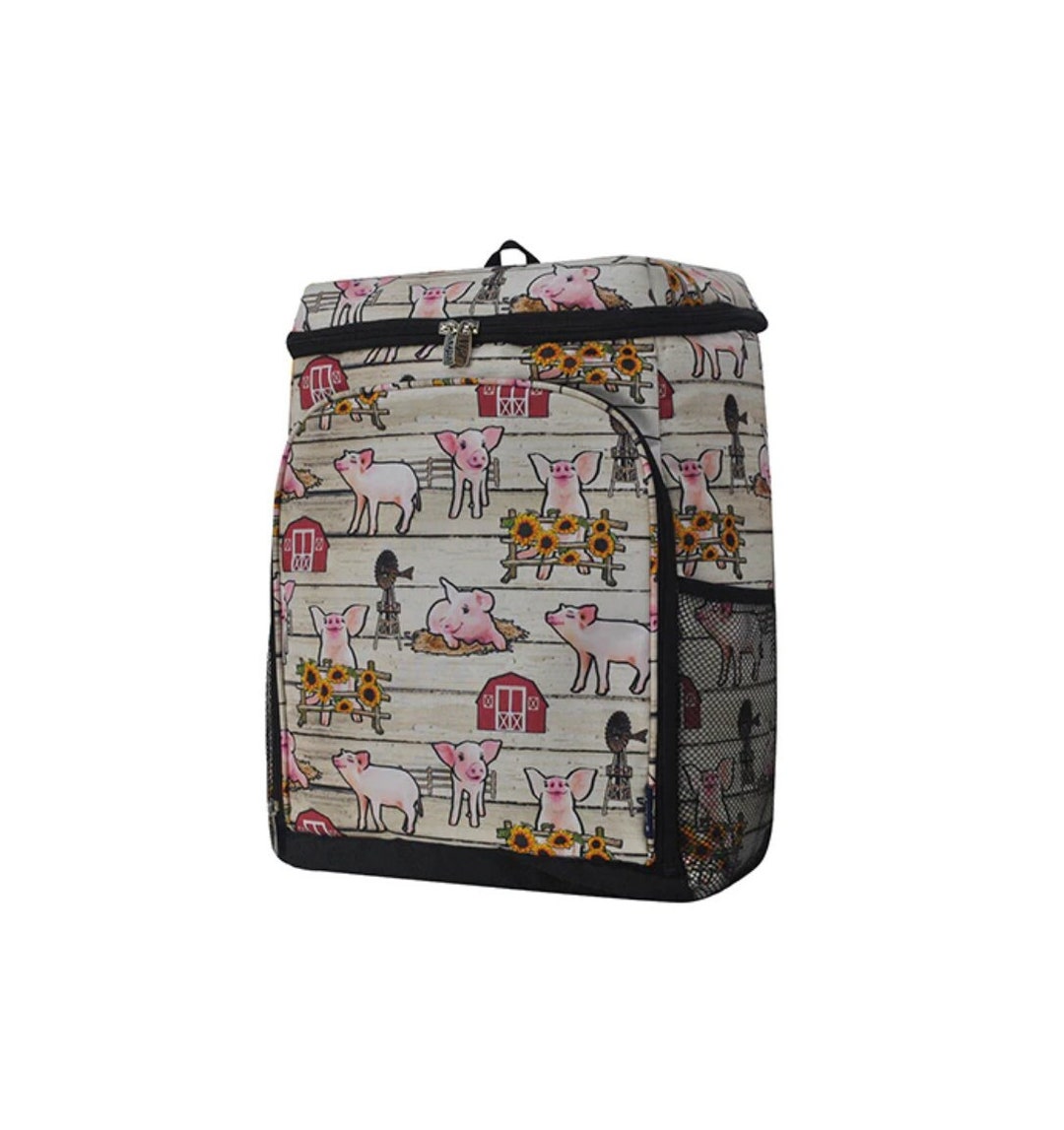 Piggy Backpack Cooler, Personalize Backpack Cooler, Pig Farm Show ...