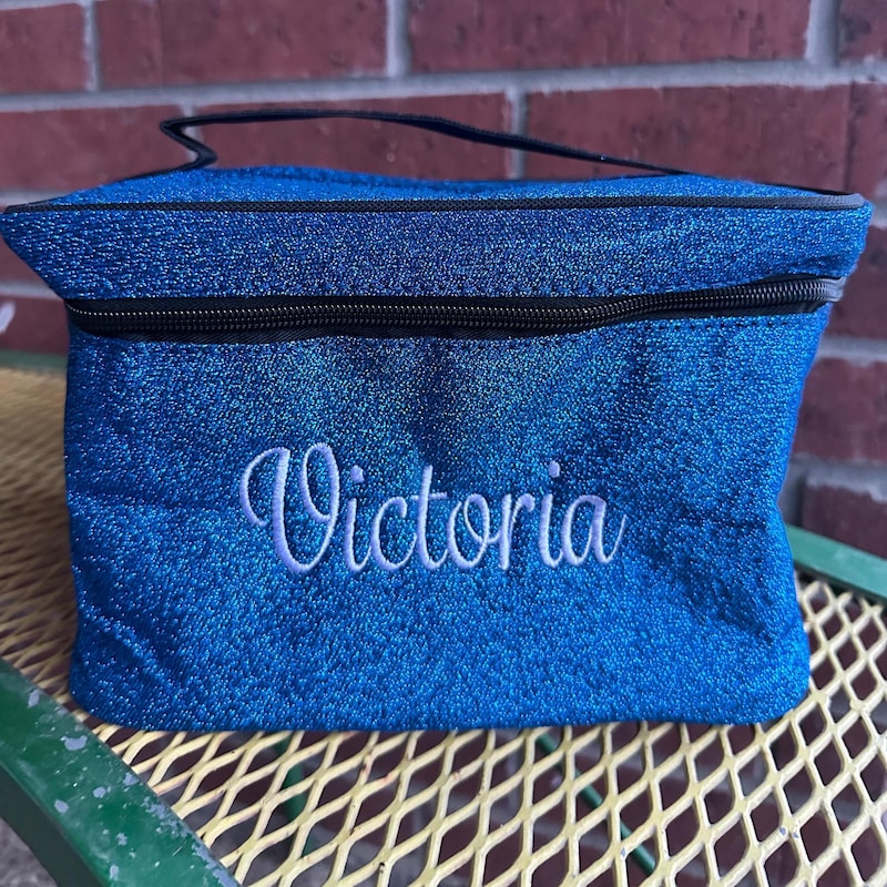 Blue Sparkly Make up Bag - Etsy