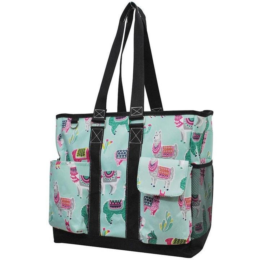 Llama Tall Canvas Tote Bag, Llama Organizer Tote, Personalized Llama ...
