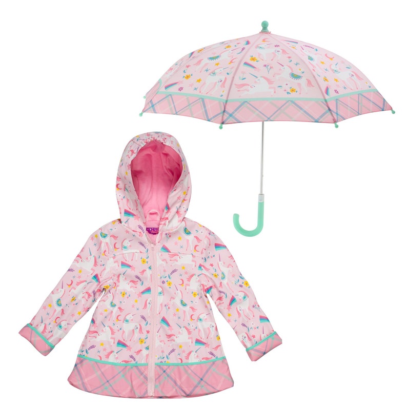 Girls Pink Unicorn Raincoat Set Kids Rain Jacket - Etsy