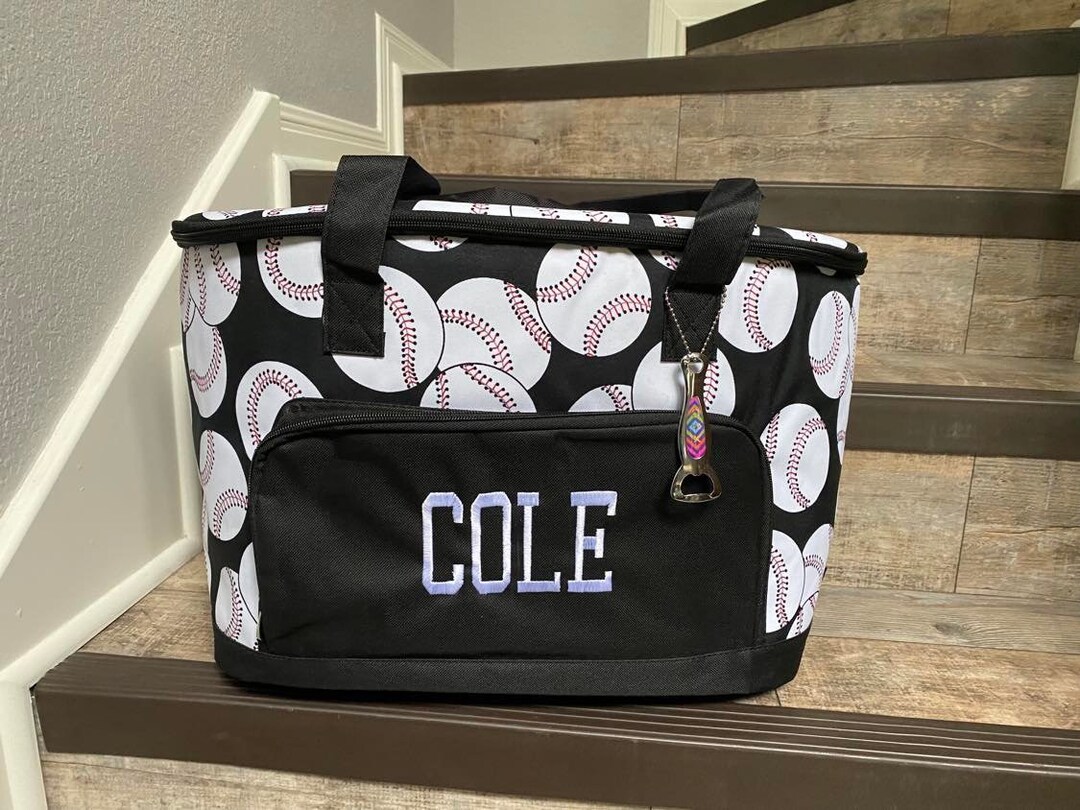 Monogrammed Baseball Cooler Bag, Personalized Cooler Bag, Baseball ...