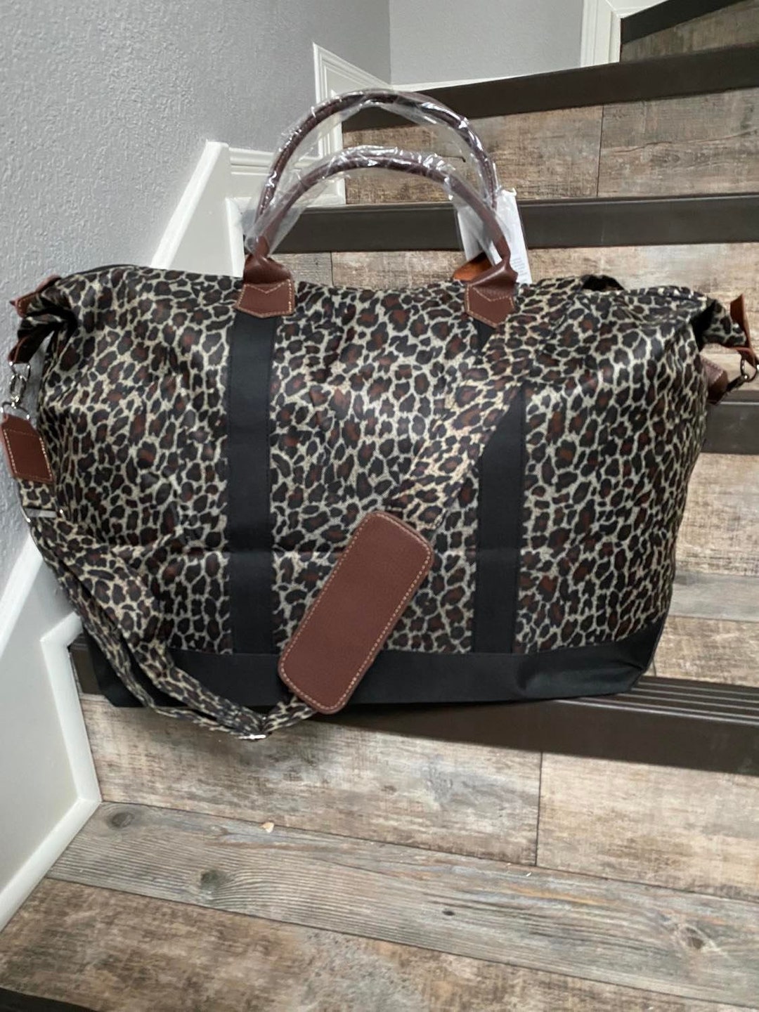 Monogrammed Leopard Weekender, Embroidered Leopard Luggage, Monogram ...