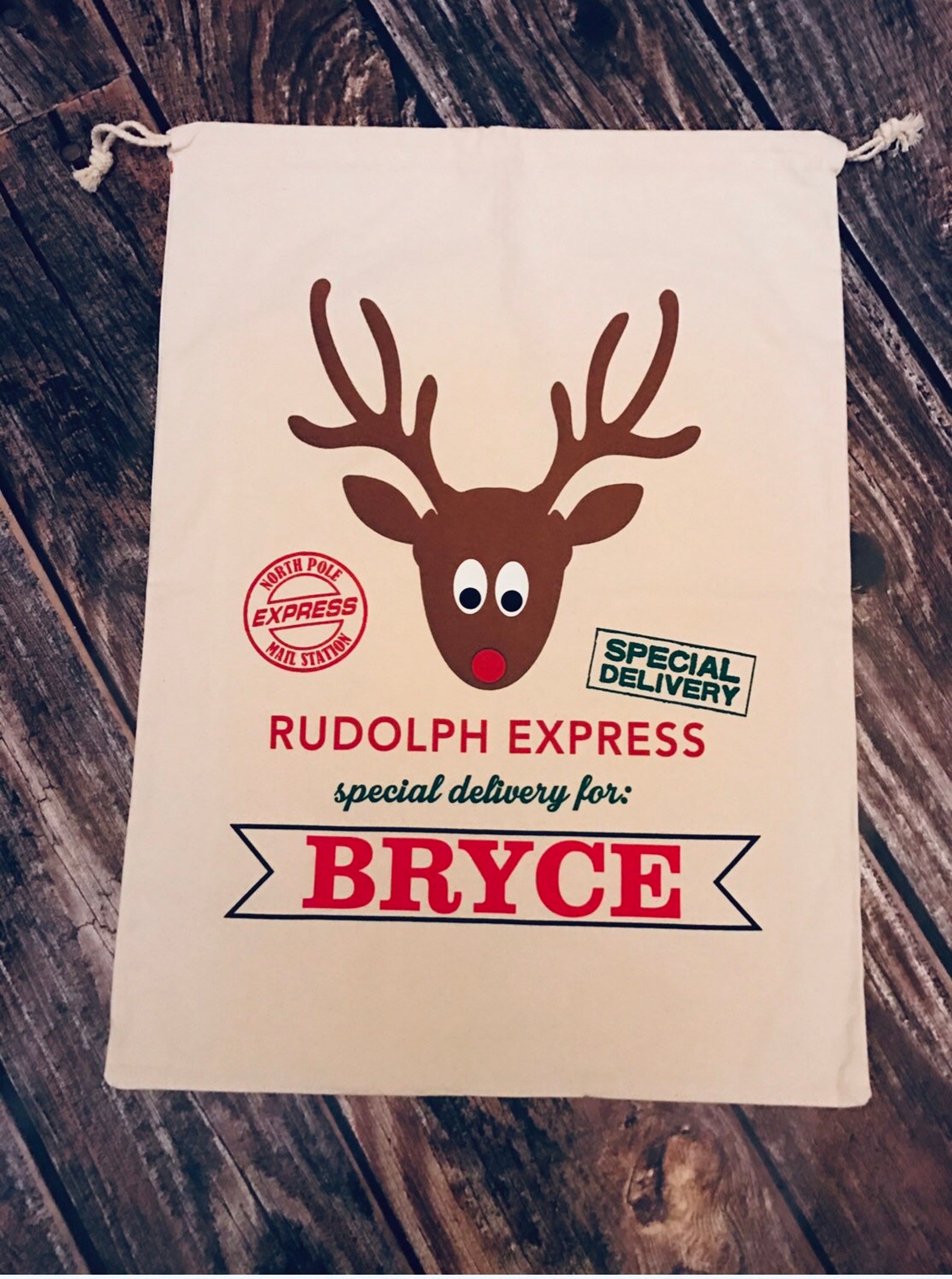 Personalized Santa Sack, Canvas Christmas Tote - Etsy