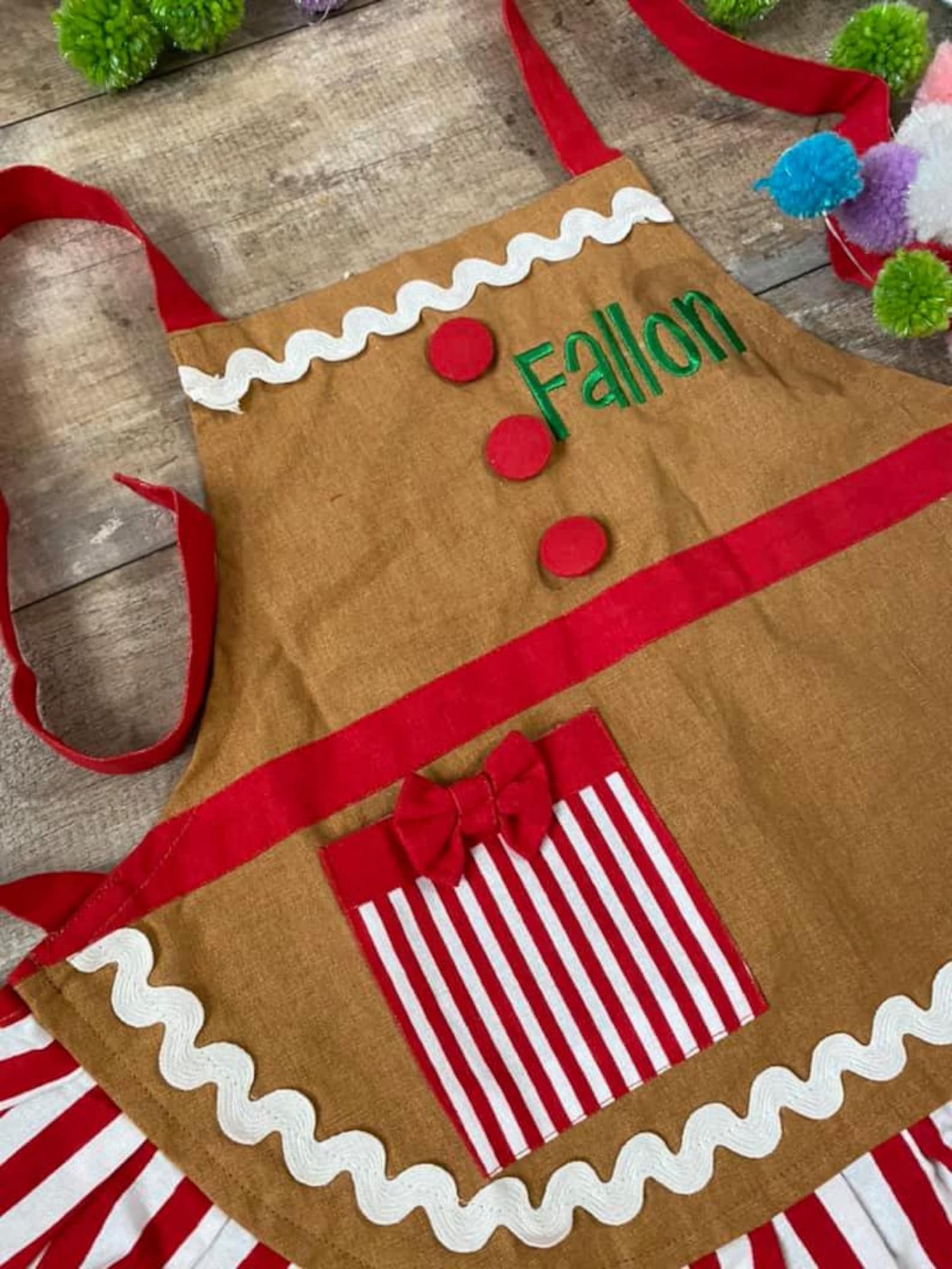 Personalized Childs Gingerbread Apron Kids Christmas Baking - Etsy
