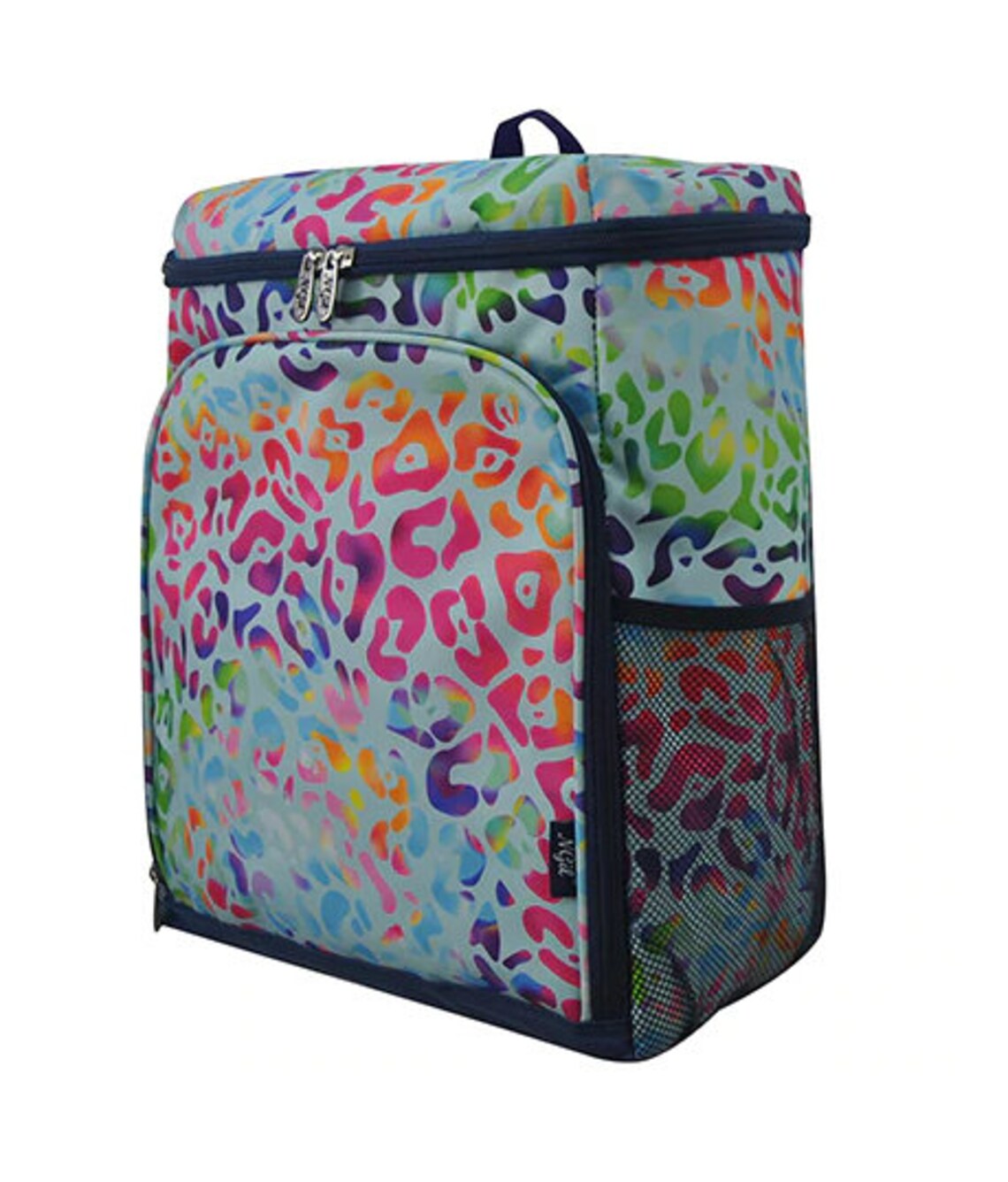 Monogrammed Colorful Leopard Backpack Cooler, Personalize Embroidered ...