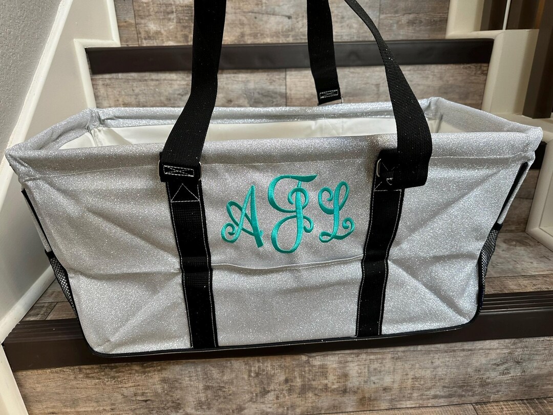 Monogrammed Collapsible Utility Tote, Collapsible Tote, Tailgate Tote ...