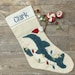 Shark Christmas Stocking, Christmas Stocking, Embroider Christmas ...