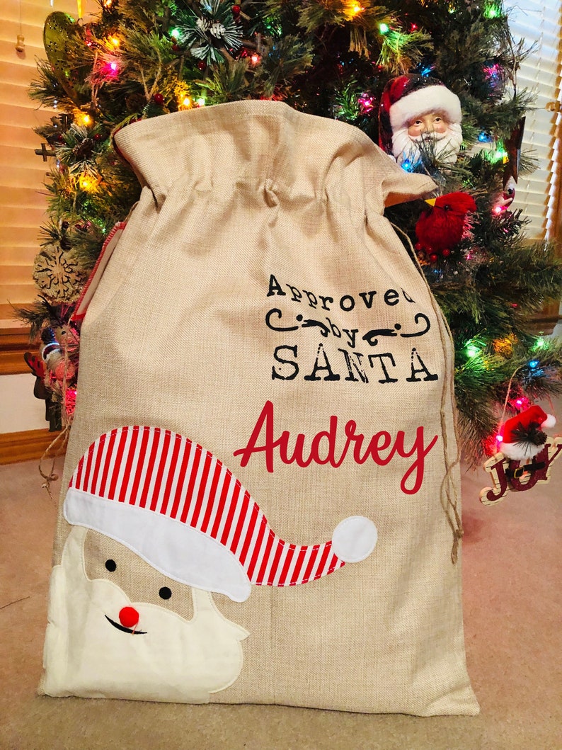 Burlap Santa Bags, Burlap Reindeer Sack, Personalized Burlap Santa Bags ...
