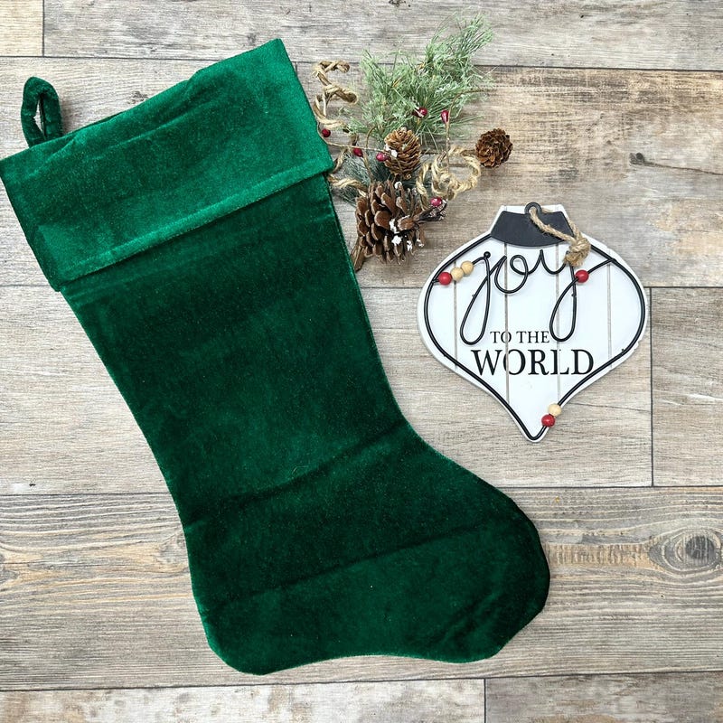 Embroidered Velvet Stocking - Etsy
